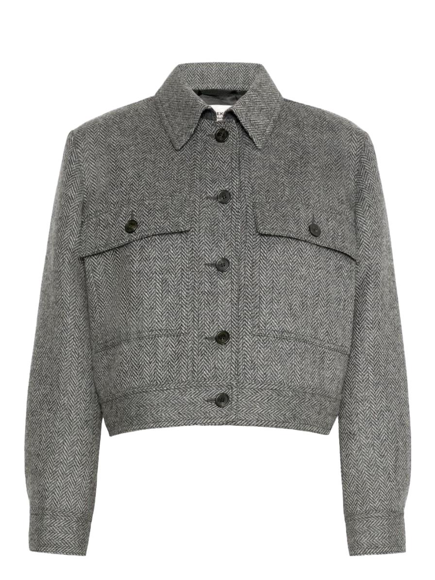 MAX MARA Max Mara Cropped Wool Blend Jacket with Pleated Back and Patch Pockets